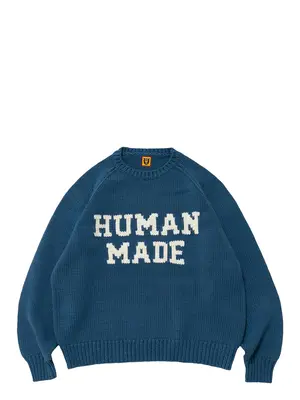 HUMAN MADE Raglan Knit Sweater - Blue