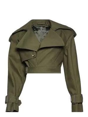 Wardrobe.NYC Cropped Trench Coat - Green