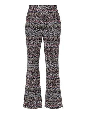 Missoni Zigzag-woven Lamé Cropped Trousers - Blue