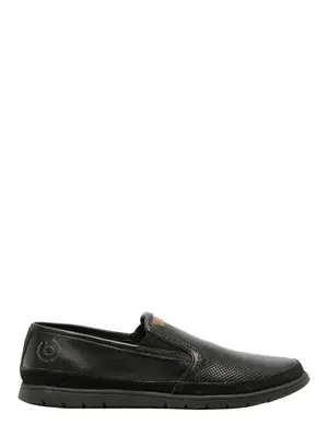 BUGATTI Crooner Perforated Leather Loafers - Black