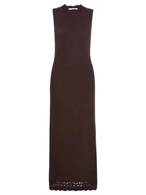 FRAME Sleeveless Knitted Maxi Dress - Brown