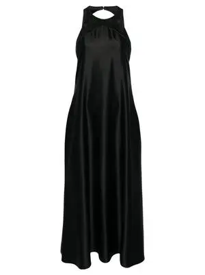 Giorgio Armani Open-back Silk Midi Dress - Black
