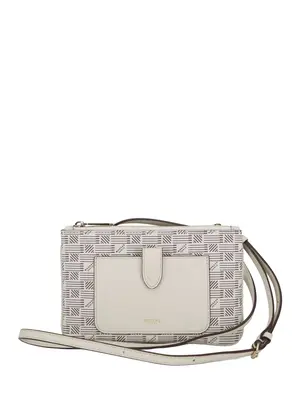 Moreau Monogram Leather Crossbody Bag - Neutrals