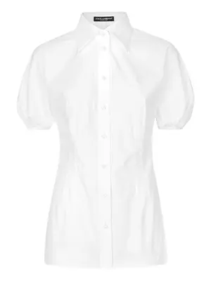 Dolce & Gabbana Short Puff-sleeves Shirt - White