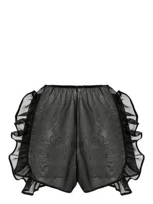 IOANA CIOLACU Peony Ruffle-trim Shorts - Black