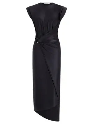 PACO RABANNE Rabanne Gathered-Detail Draped Midi Dress