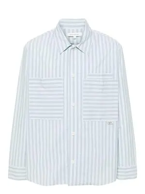 Maison Kitsuné Striped Cotton Shirt - Blue