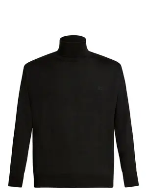 Etro Pegaso-appliqué Wool Jumper - Black