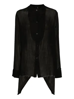 Masnada Band-collar Shirt - Black