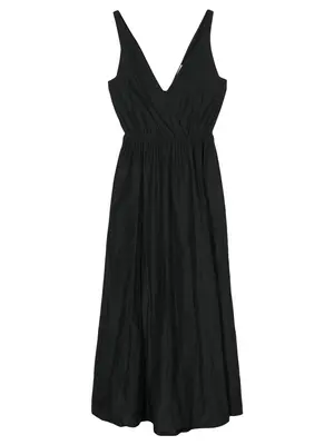 FORTE_FORTE Forte Forte V-Neck Taffeta Maxi Dress