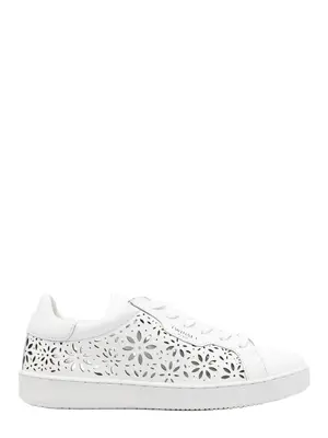 TWINSET Laser-cut Leather Sneakers - White