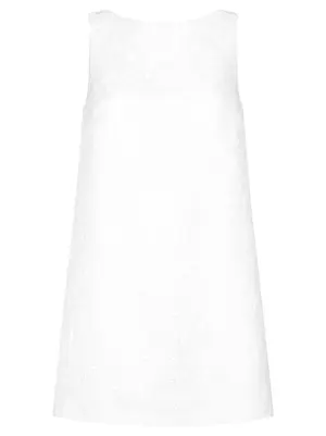 Dolce & Gabbana Brocade Mini Shift Dress - White
