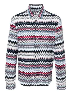 Missoni Chevron-knit Cotton Shirt - Red