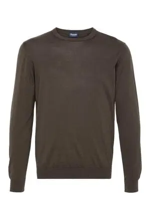 DRUMOHR Fine-knit Cotton Jumper - Brown