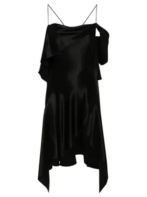Givenchy One-shoulder Silk Dress - Black