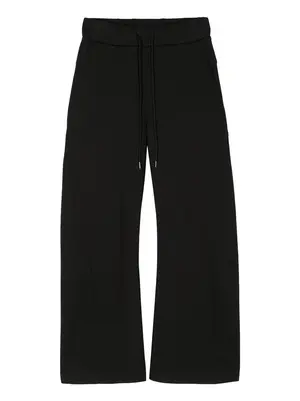 Attachment Drawstring-waistband Wide-leg Trousers - Black
