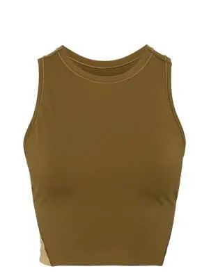 On Movement Panelled Crop Top - Brown