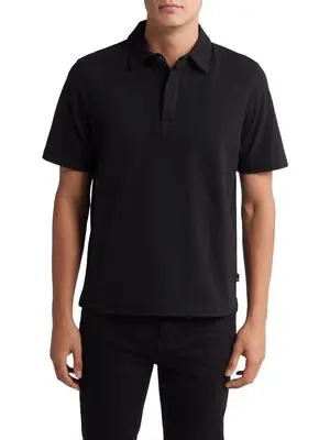 7 For All Mankind Piqué Knit Polo - Black