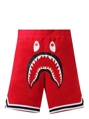 A BATHING APE Shark Basketball Sweat Shorts - Red