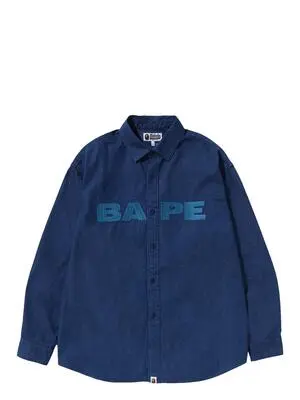 A BATHING APE Denim Loose Fit Shirt 'indigo - Blue