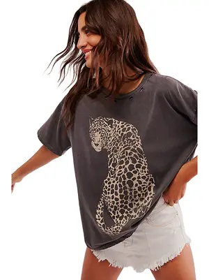 PROMESA Leopard Graphic Tee Charcoal