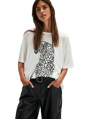 PROMESA Leopard Graphic Tee Ivory