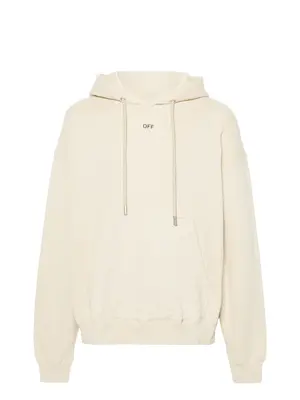 Off-White Off Stamp Skate Cotton Hoodie - Neutrals