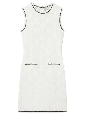 Tory Burch Cotton Pointelle Knitted Tank Dress - White
