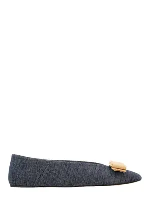 FERRAGAMO Vara Bow Ballet Flat - Denim