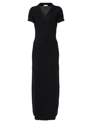 Alaïa Semi-sheer Polo Dress - Black