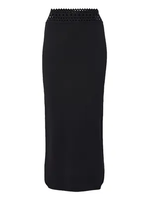 Alaïa Viennen Jersey Midi Skirt - Black
