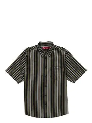 Supreme Loose Fit Stripe Short Sleeve Shirt - Black