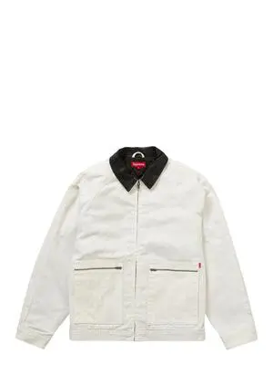 Supreme Leather Collar Work Jacket - Natural