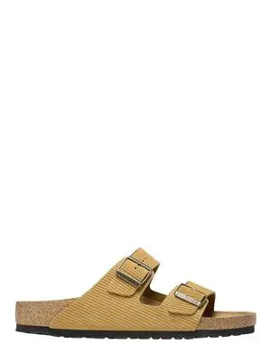 BIRKENSTOCK Arizona Embossed Corduroy Suede Sandals - Cork Brown