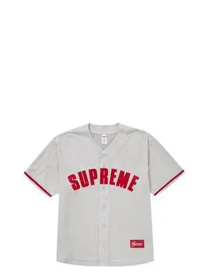 Supreme Ultrasuede Mesh Baseball Jersey Grey