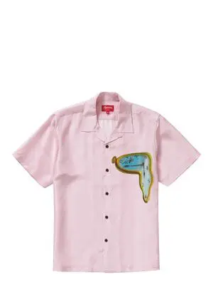 Supreme The Persistence Of Memory Silk Short Sleeve Shirt - Light Pink