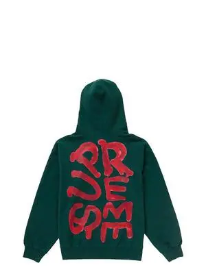 Supreme Paint Hooded Sweatshirt - Dark Green