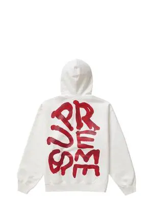 Supreme Paint Hooded Sweatshirt - White