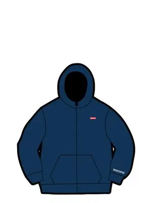 Supreme Windstopper Zip Up Hooded Sweatshirt - Washed Navy Blue