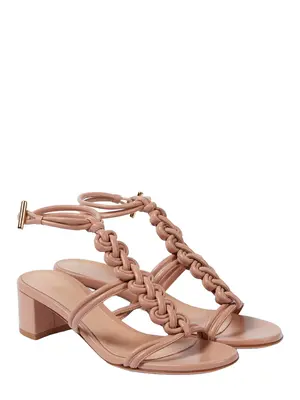 GIANVITO ROSSI Leather Sandals - Beige