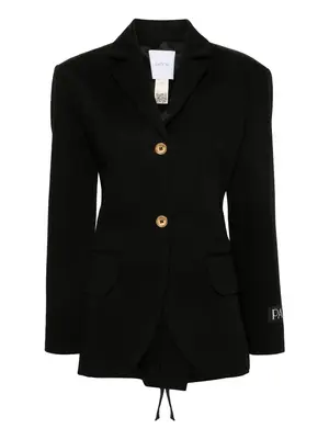 Patou Twill Blazer With Tie-fastening Straps - Black