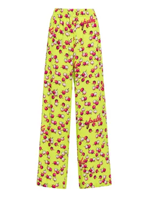 PALM ANGELS Palm Angels Cherries-Patterned Flared Trousers
