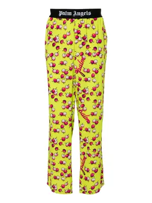 Palm Angels Cherry-print Trousers - Green