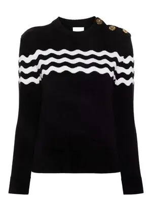 Patou Wave Knitted Jumper - Blue