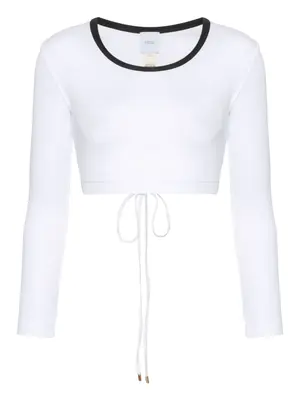 Patou Fine-ribbed Cropped Top - White