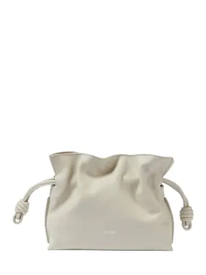 Loewe Loewe Flamenco Mini Leather Clutch Grey
