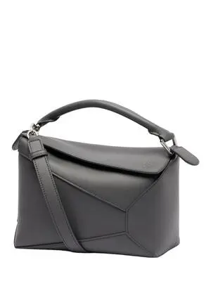 Loewe Puzzle Small Leather Shoulder Bag - Grey