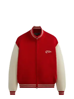 Kith Wyona Full Zip Varsity Sweater - Red