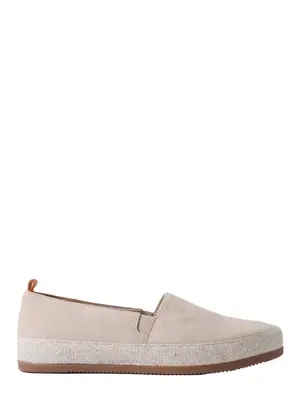 Mulo Suede Espadrilles - Gray