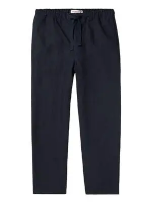 Orlebar Brown Alex Tapered Linen Drawstring Trousers - Blue